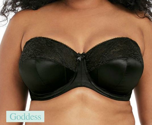 Goddess Gd6663 Adelaide Underwire Strapless Bra Black Strapless
